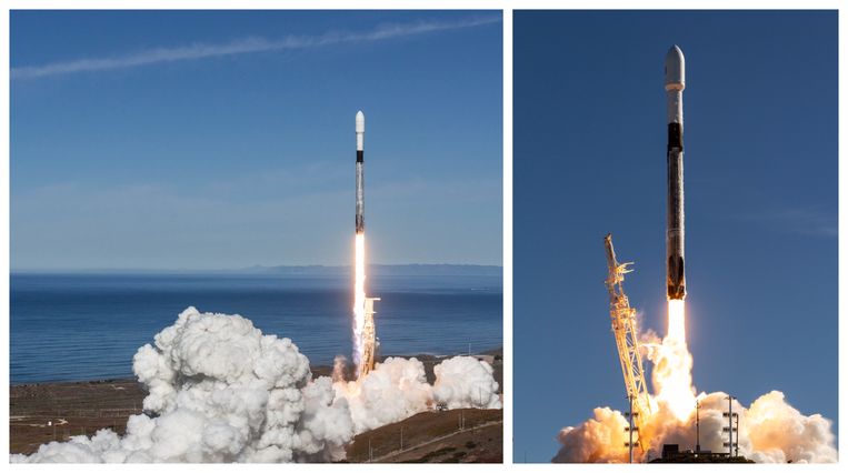 Raketlancering Van Spacex Vestigt Meerdere Records 64 Satellieten